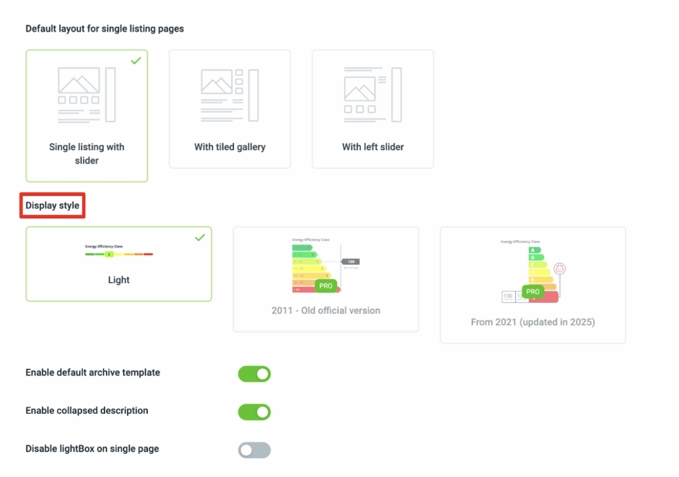 EPC & GES Energy Labels with Estatik Plugin (Free & Pro)